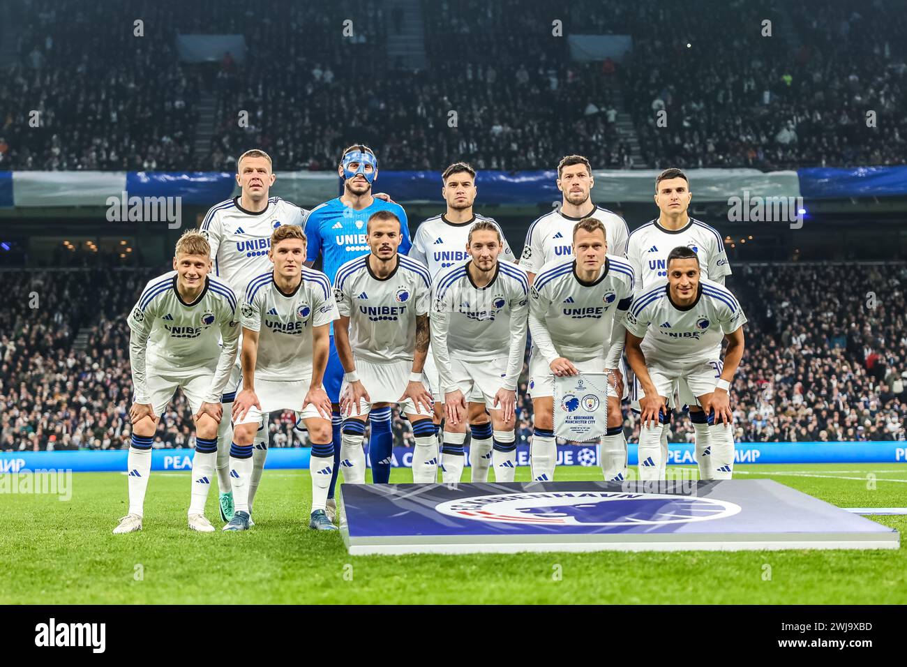 Copenhagen, Denmark. 13th, February 2024. The starting-11 of FC ...
