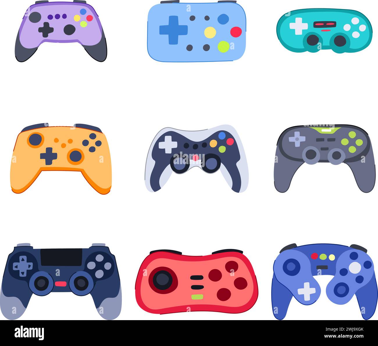 gamepad set cartoon vector illustration Stock Vector Image & Art - Alamy