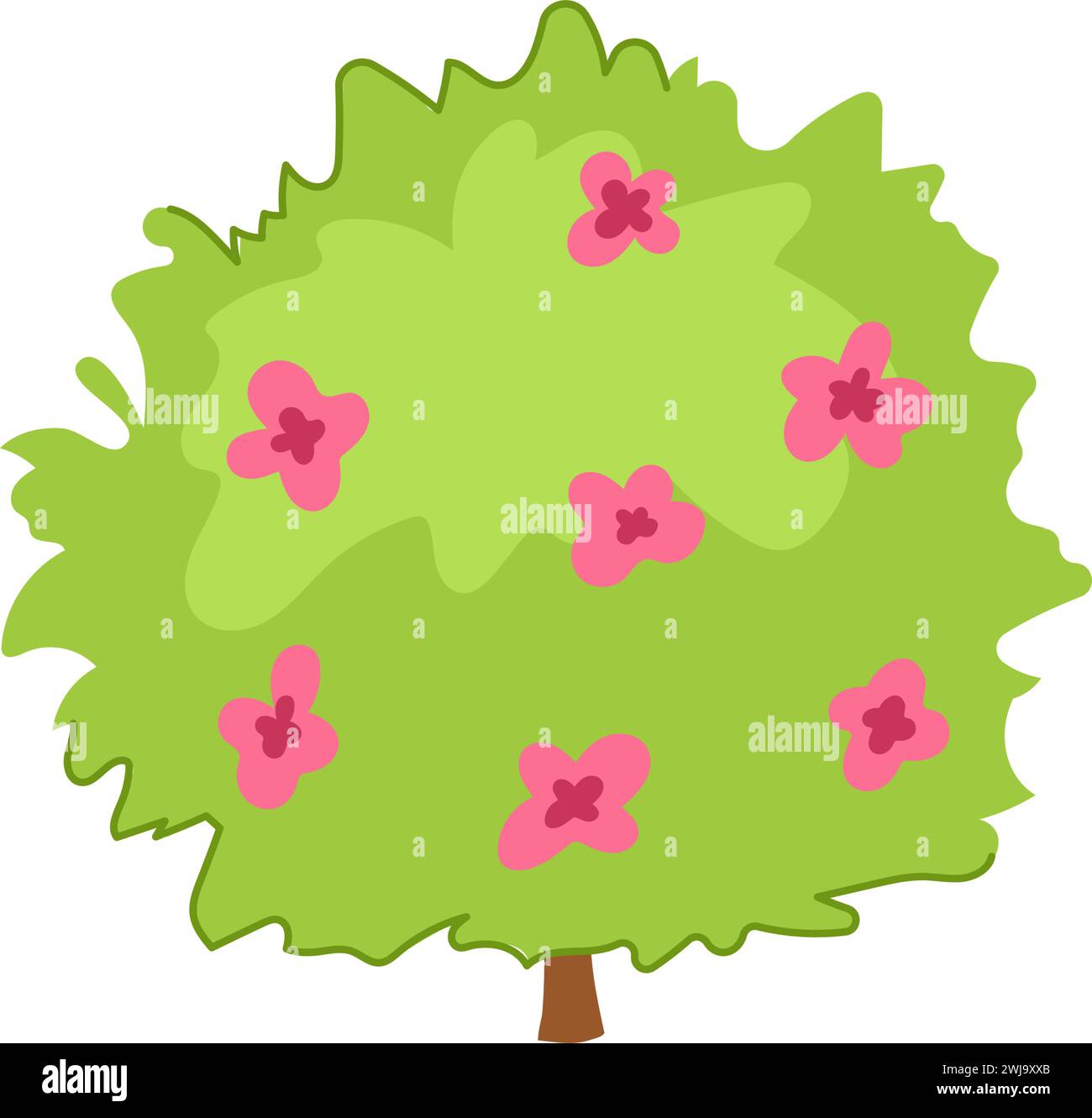 plant garden shrub cartoon vector illustration Stock Vector Image & Art ...