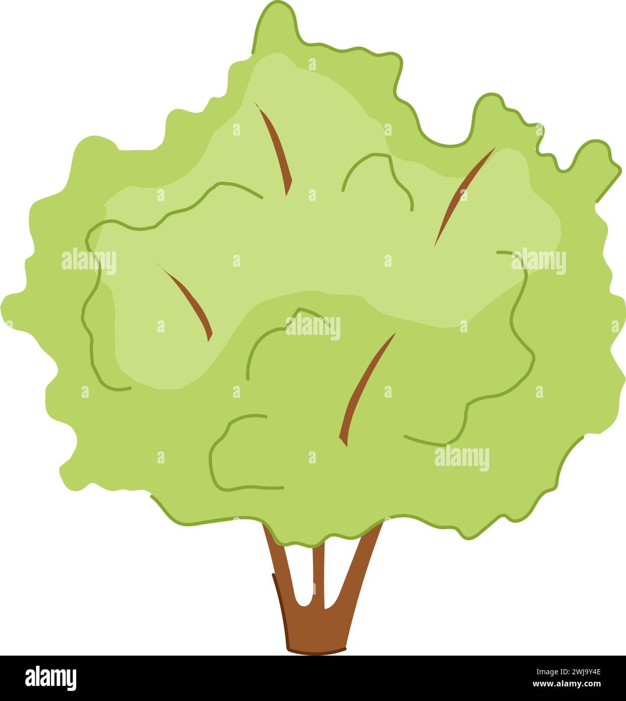 green garden shrub cartoon vector illustration Stock Vector Image & Art ...