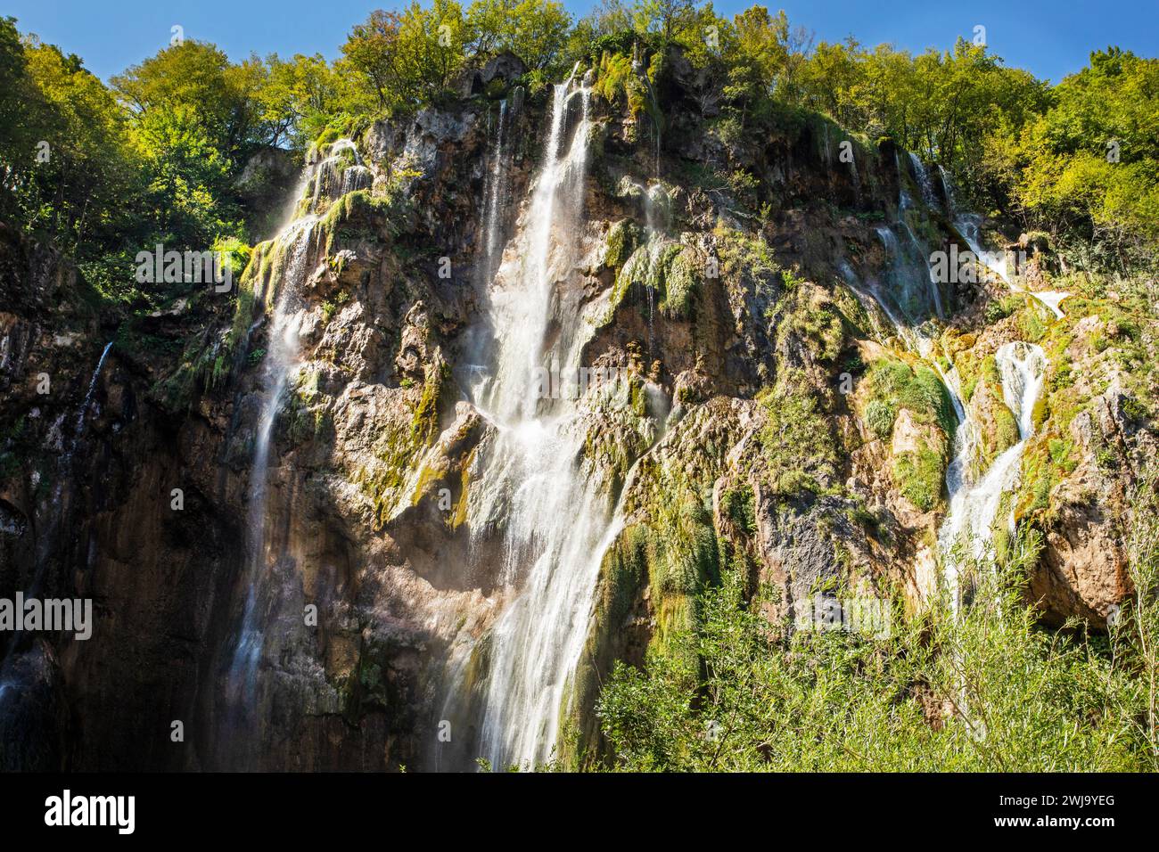 several limestone waterfalls on the Plitnicke Lakes. Travel around ...