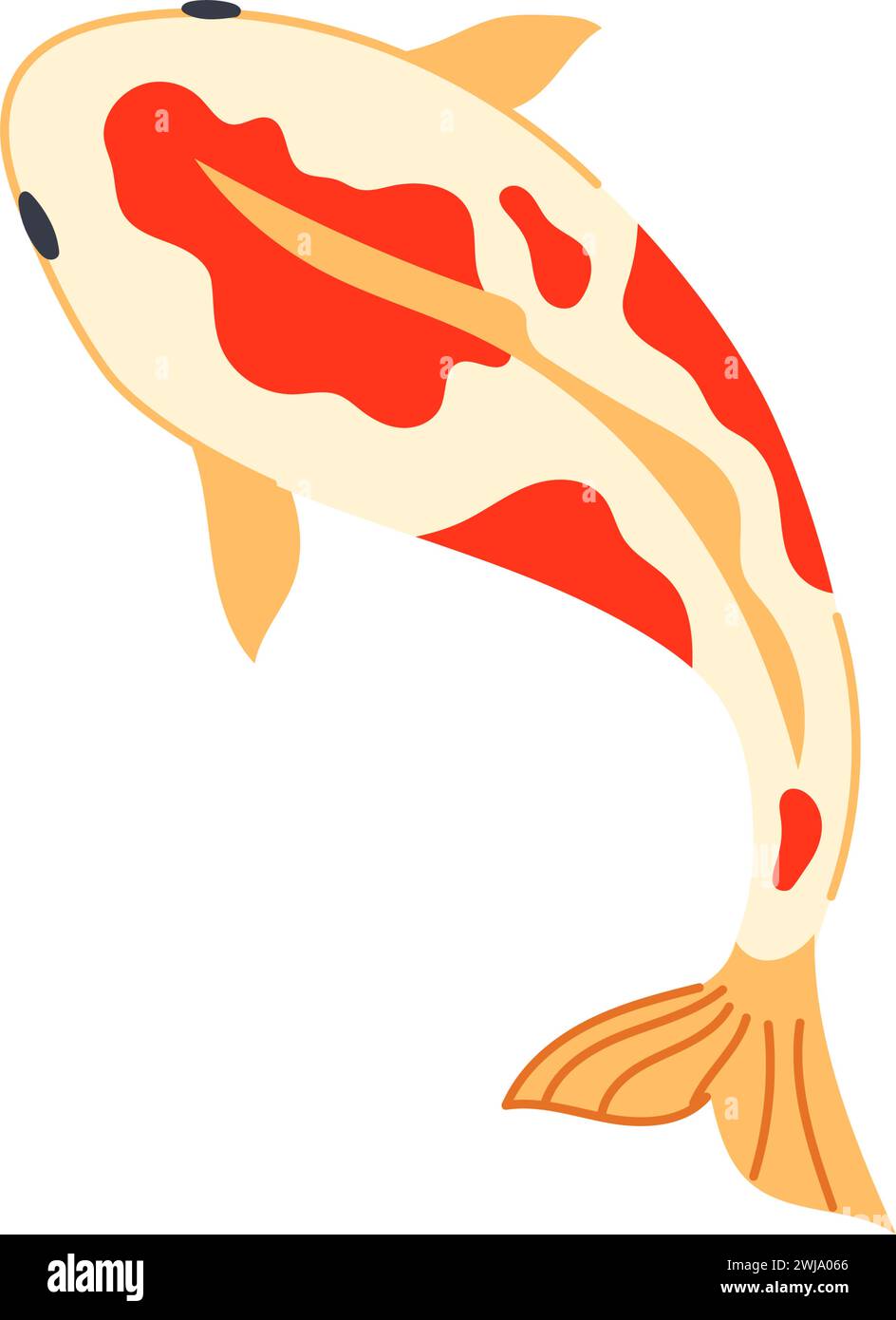 oriental koi fish carp cartoon vector illustration Stock Vector Image ...