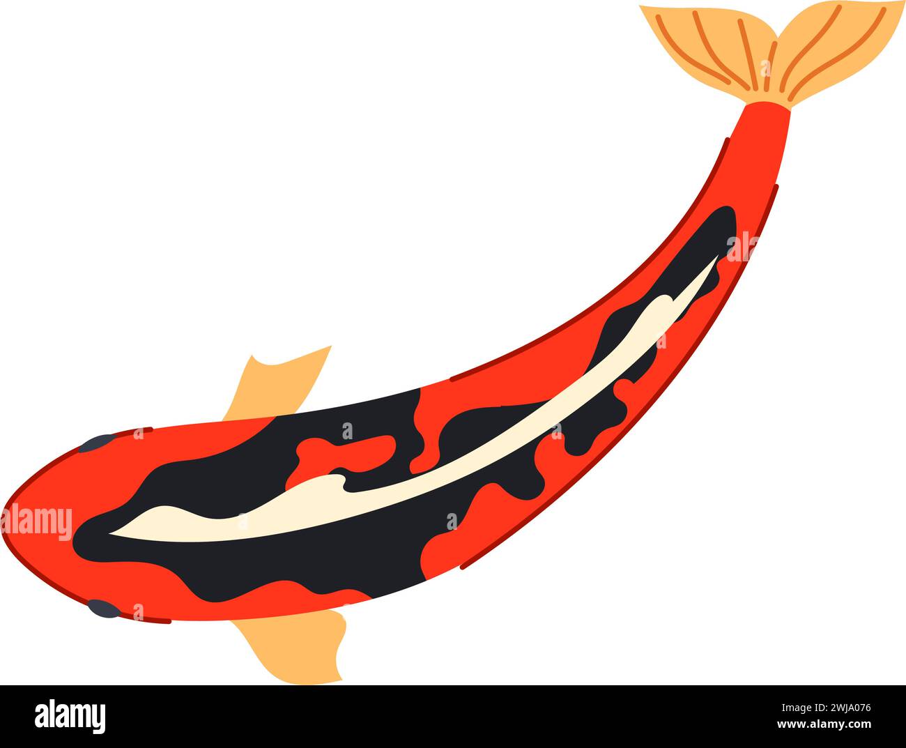 zen koi fish carp cartoon vector illustration Stock Vector Image & Art ...