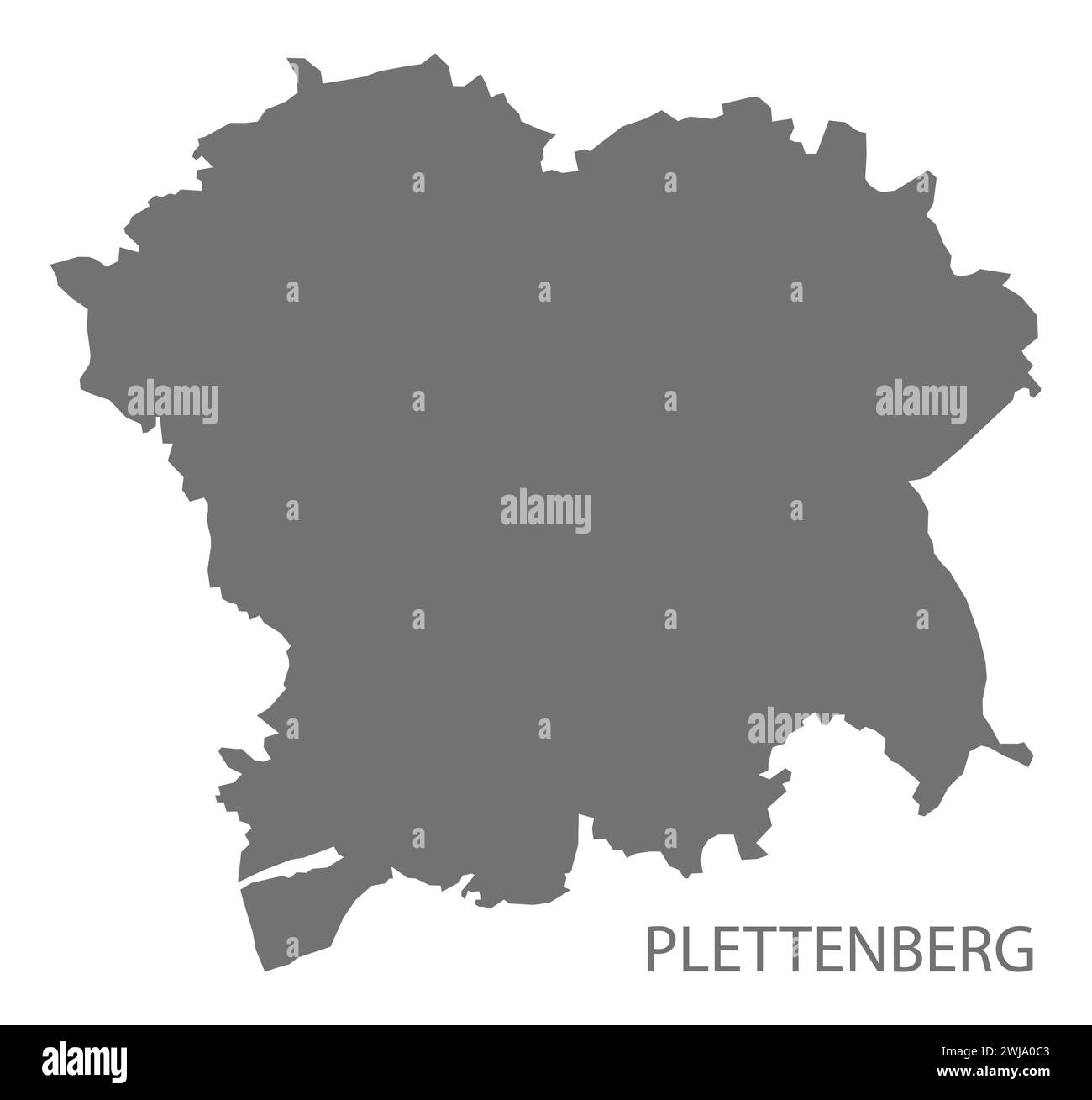 Plettenberg German city map grey illustration silhouette shape Stock ...