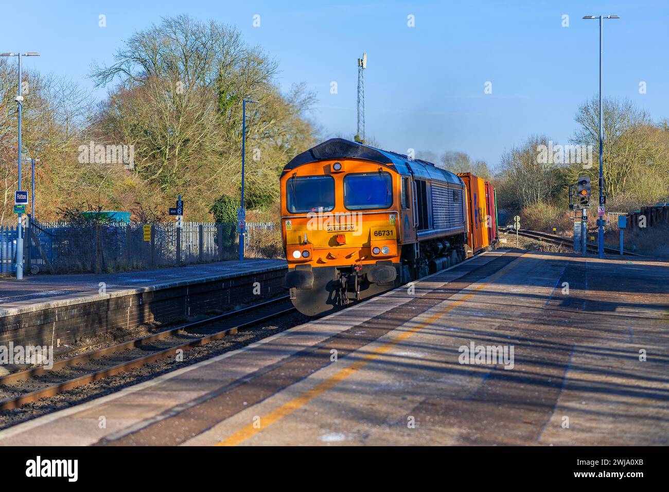 generic british rail commuter passenger railway train at railway ...