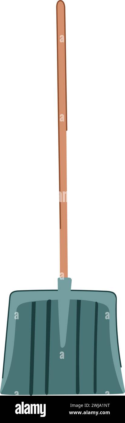 silhouette snow shovel cartoon vector illustration Stock Vector Image ...