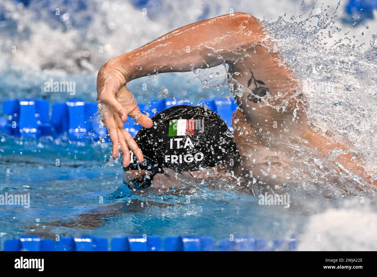 Doha, Qatar. 14th Feb, 2024. Manuel Frigo of Italy competes in the ...