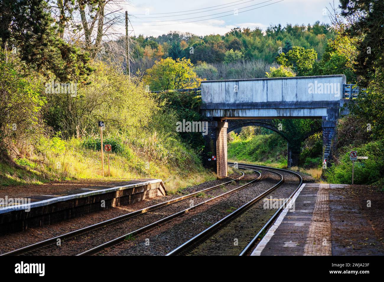 generic british rail commuter passenger railway train at railway ...