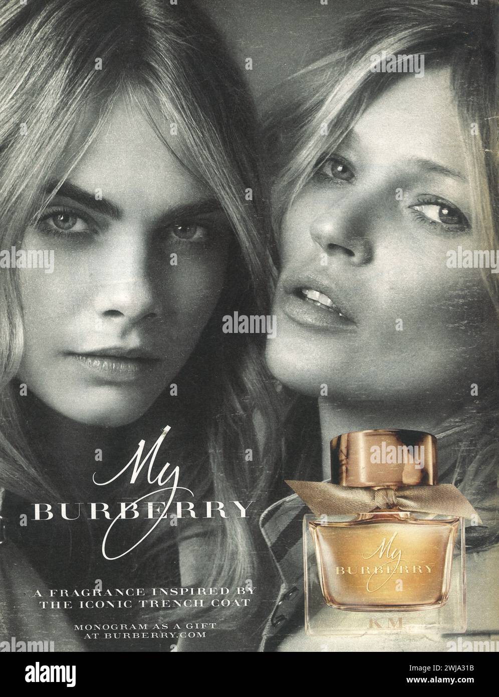 2015 Burberry Perfume Ad with Cara Delevingne and Kate Moss Stock Photo ...