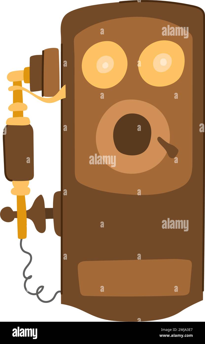 phone telephone retro cartoon vector illustration Stock Vector Image ...
