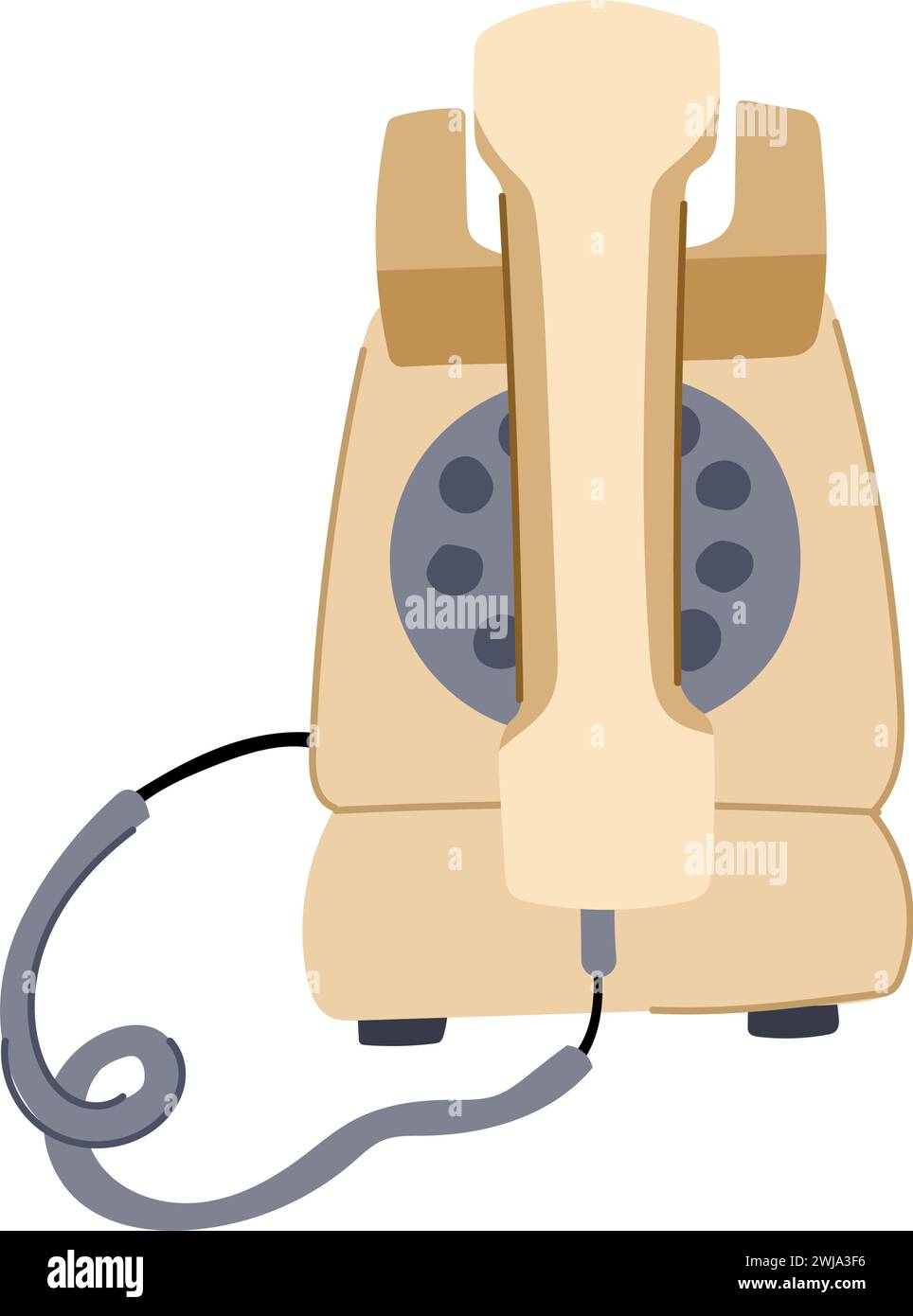 old telephone retro cartoon vector illustration Stock Vector Image ...