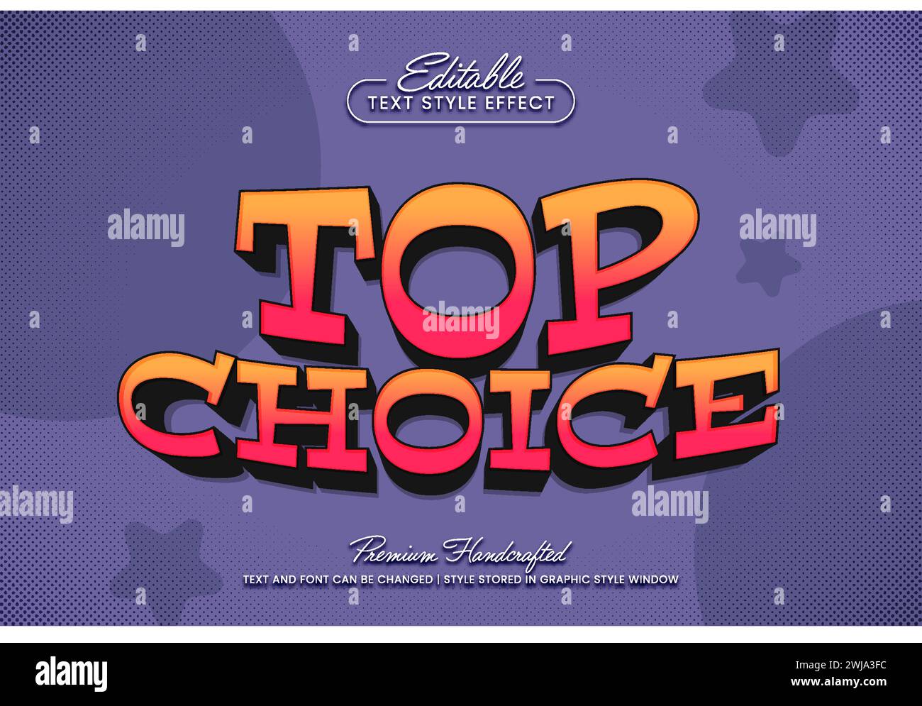 Top choice 3D vector text effect graphic style. Editable vector ...