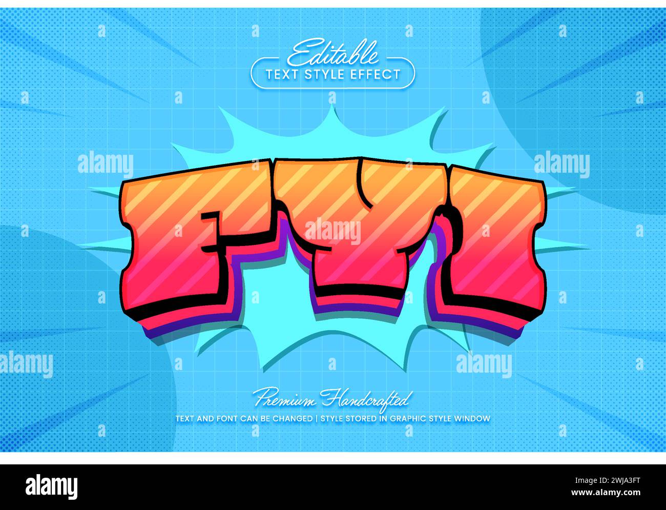 Retro 3d Vector Text Effect Graphic Style Editable Vector Headline And Title Template Stock