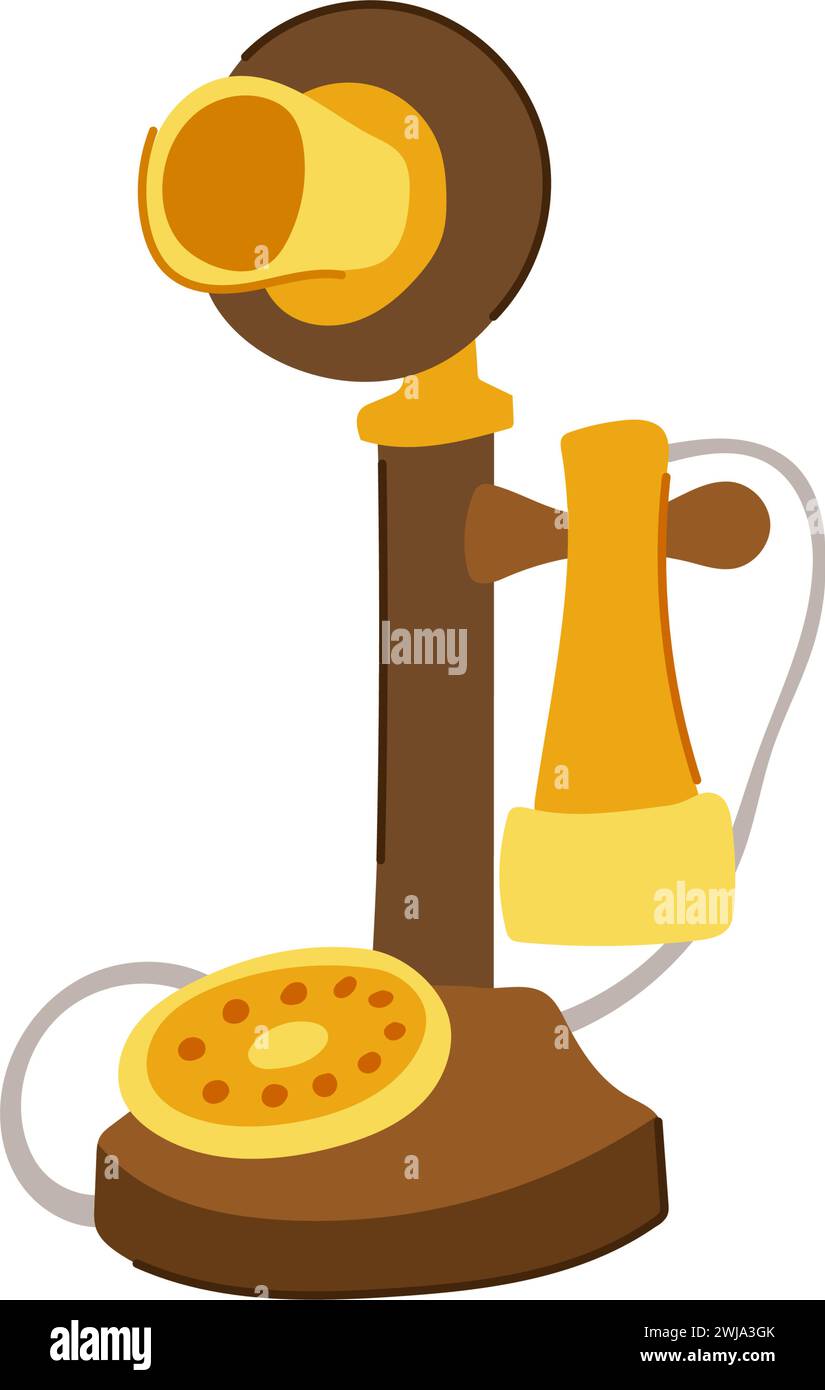 vintage telephone retro cartoon vector illustration Stock Vector Image ...
