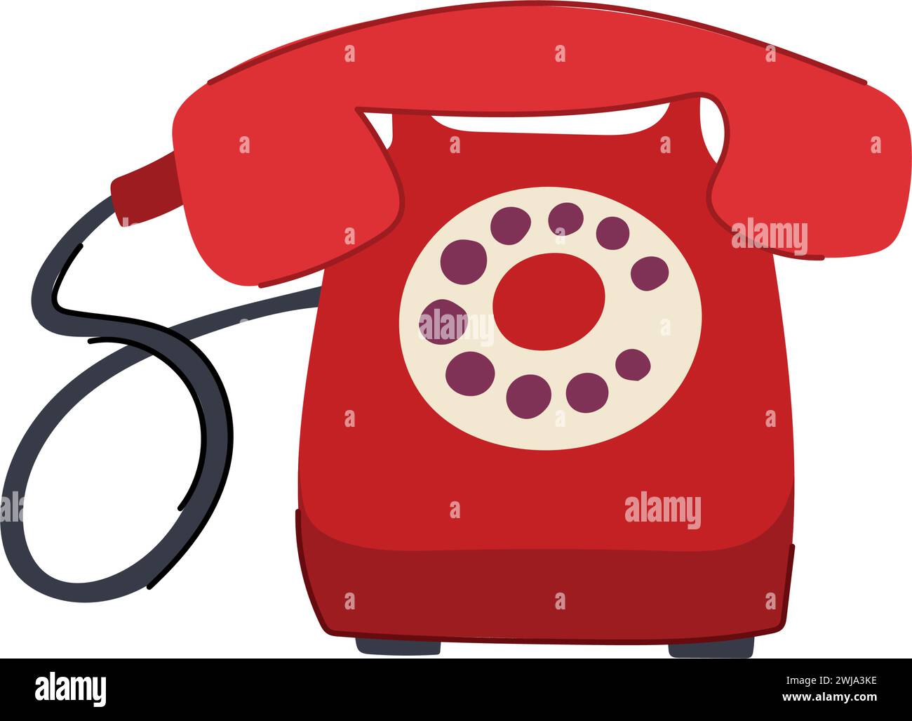 call telephone retro cartoon vector illustration Stock Vector Image ...