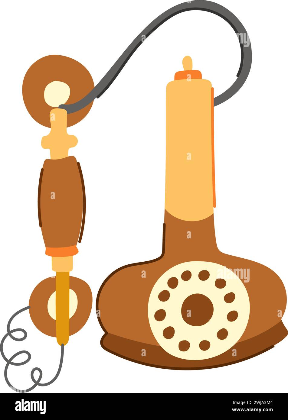 dial telephone retro cartoon vector illustration Stock Vector Image ...