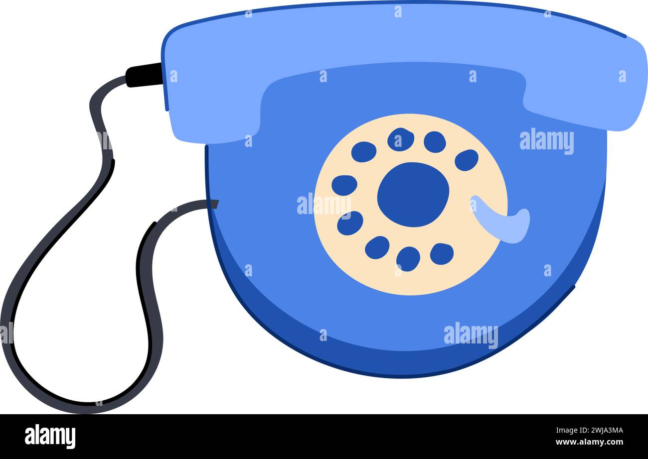 hotline telephone retro cartoon vector illustration Stock Vector Image ...