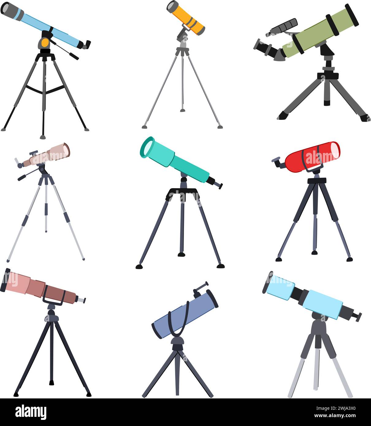 telescope set cartoon vector illustration Stock Vector Image & Art - Alamy