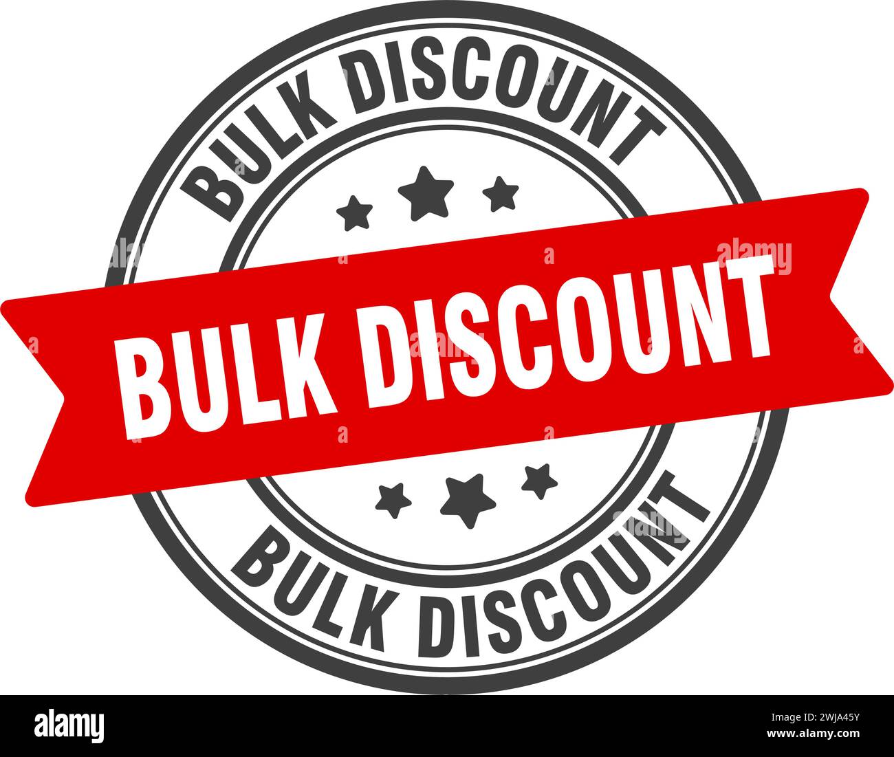 bulk discount stamp. bulk discount round sign. label on transparent ...
