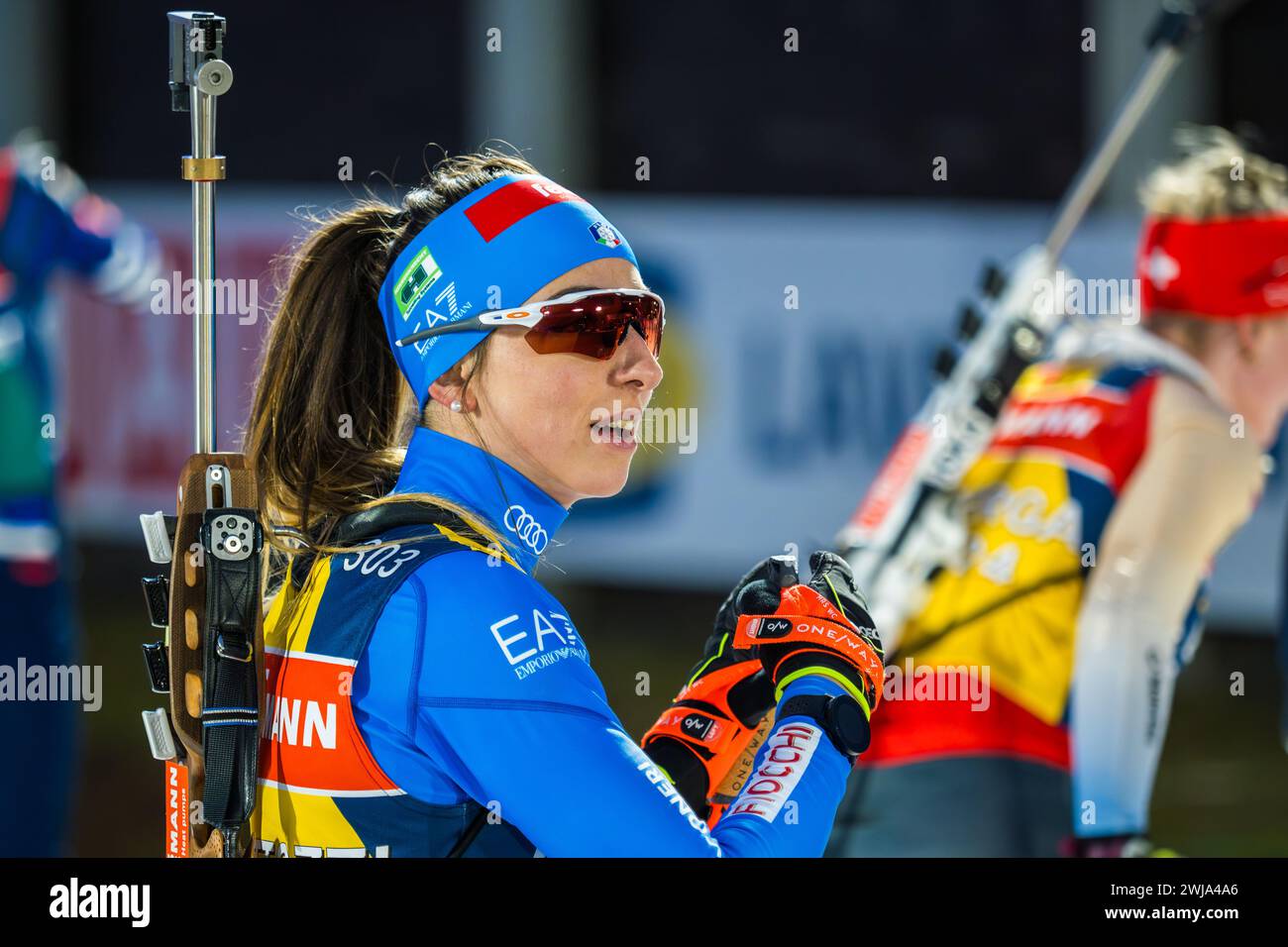 Lisa Vittozzi of Italy seen in action during the official training for ...