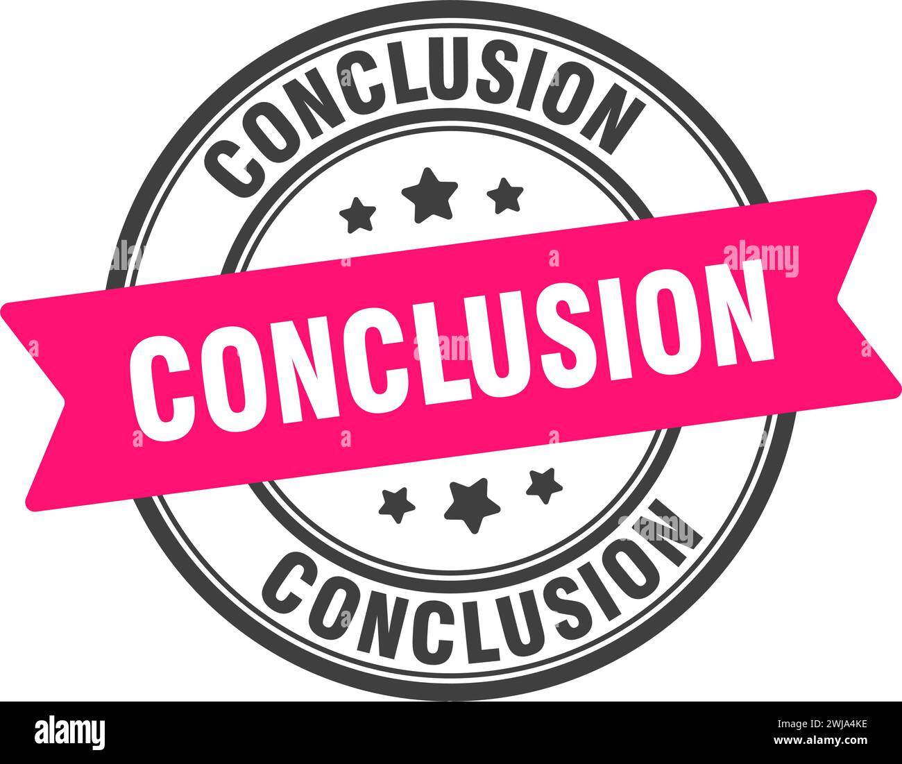 conclusion stamp. conclusion round sign. label on transparent ...