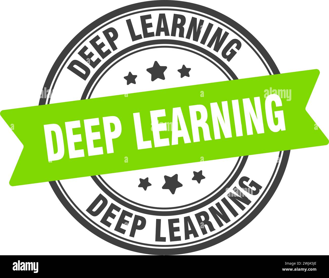 deep learning stamp. deep learning round sign. label on transparent ...