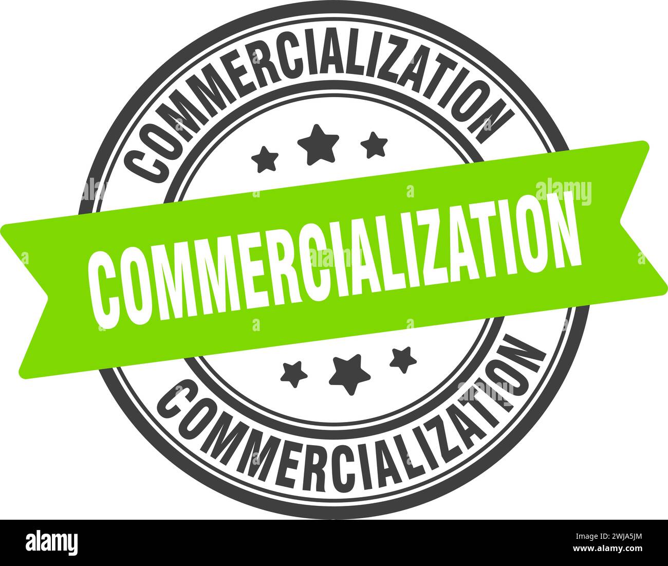 commercialization stamp. commercialization round sign. label on ...