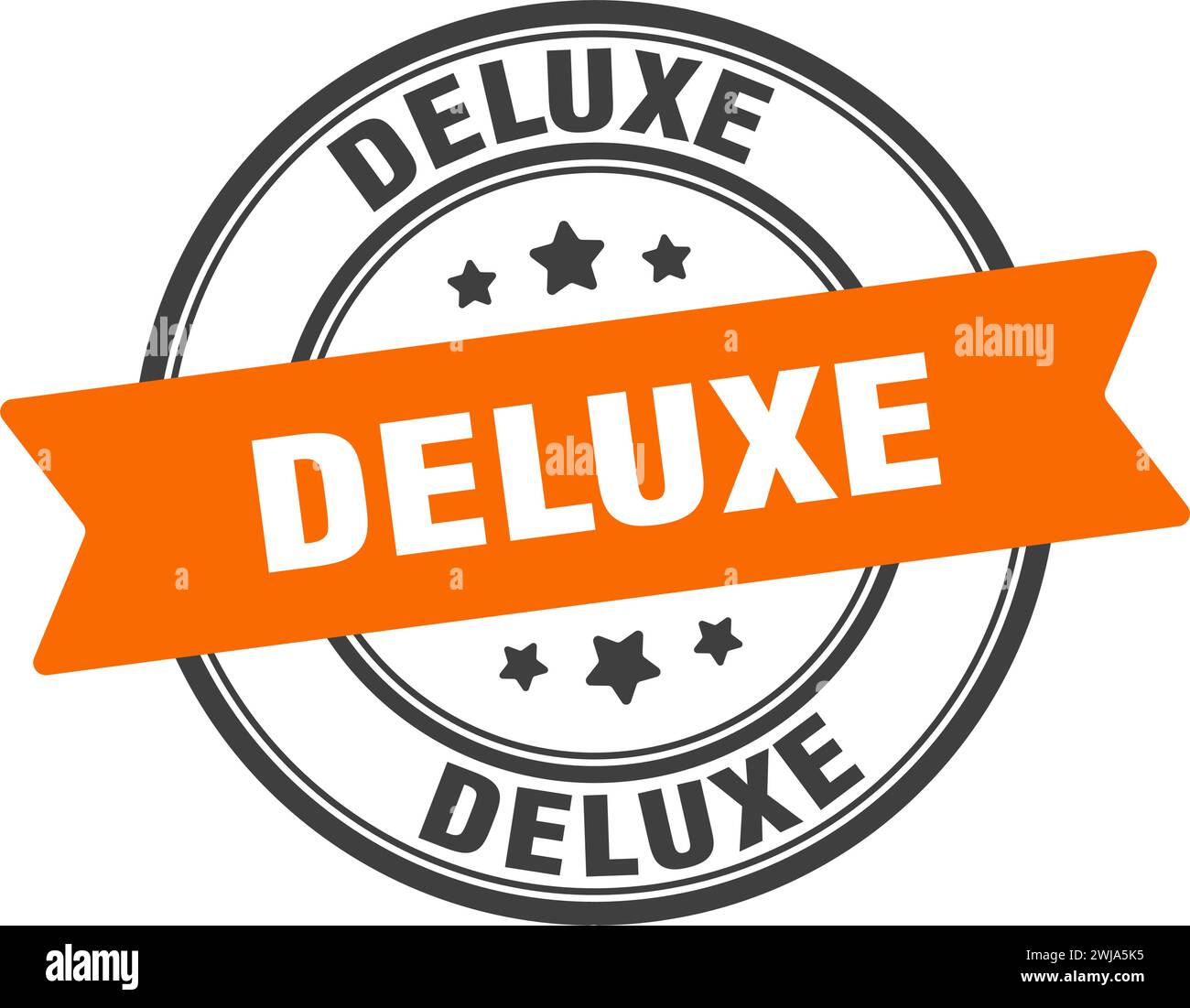 deluxe stamp. deluxe round sign. label on transparent background Stock ...