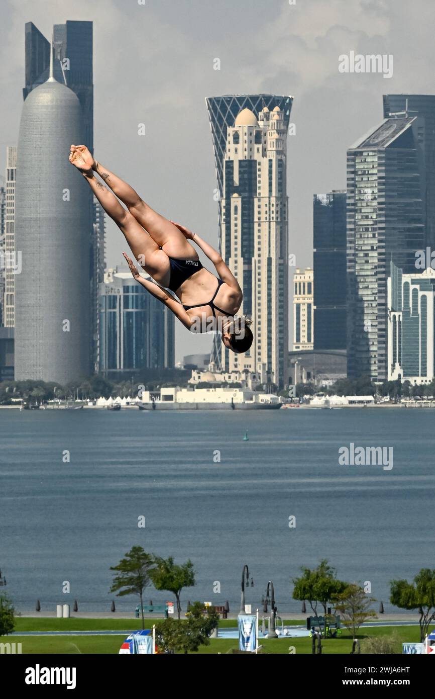 Doha, Qatar. 14th Feb, 2024. Elisa Cosetti of Italy competes in the ...