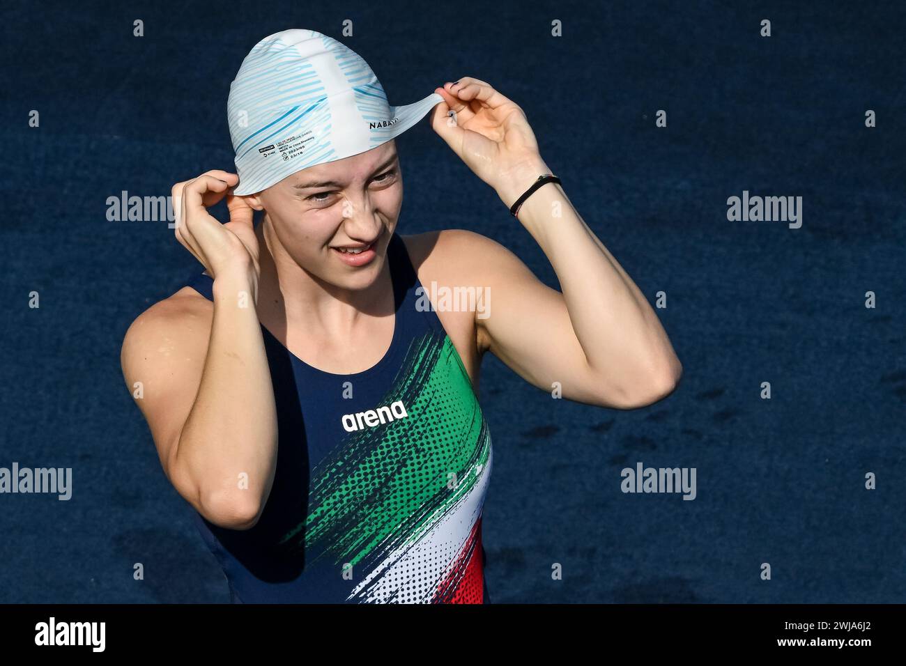 Doha, Qatar. 14th Feb, 2024. Elisa Cosetti of Italy trains before the ...