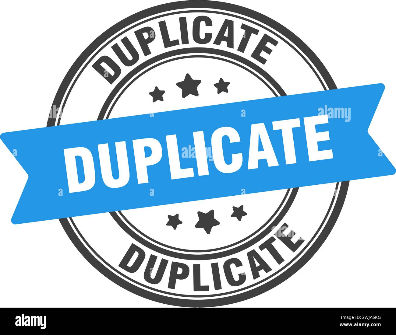duplicate stamp. duplicate round sign. label on transparent background ...