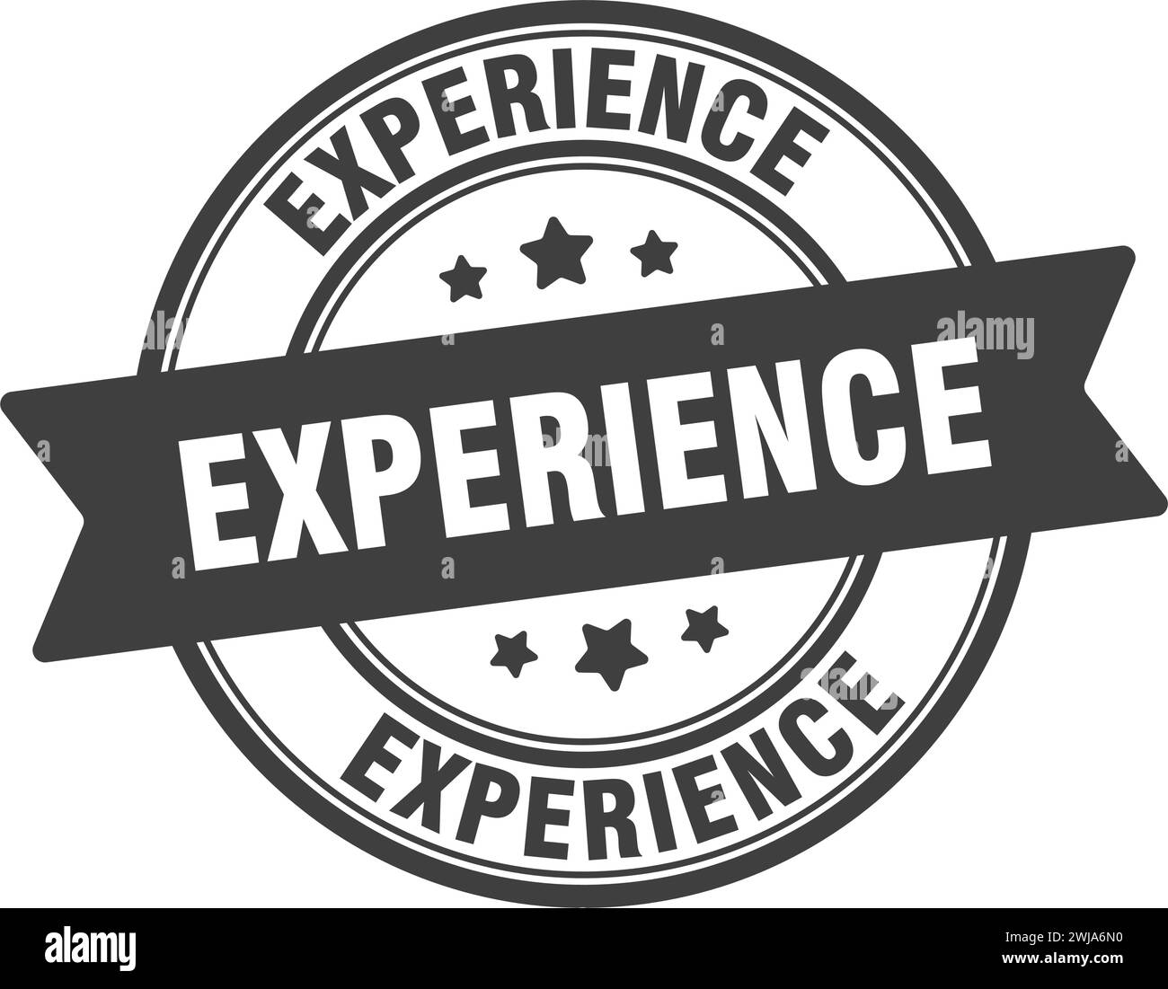 experience stamp. experience round sign. label on transparent ...