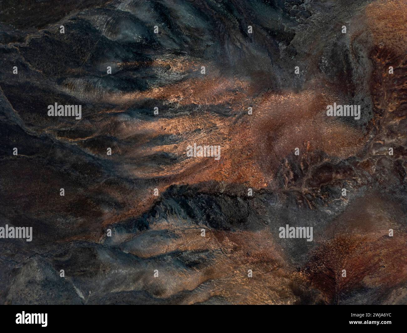 An aerial shot capturing the natural beauty and varied textures of an ...