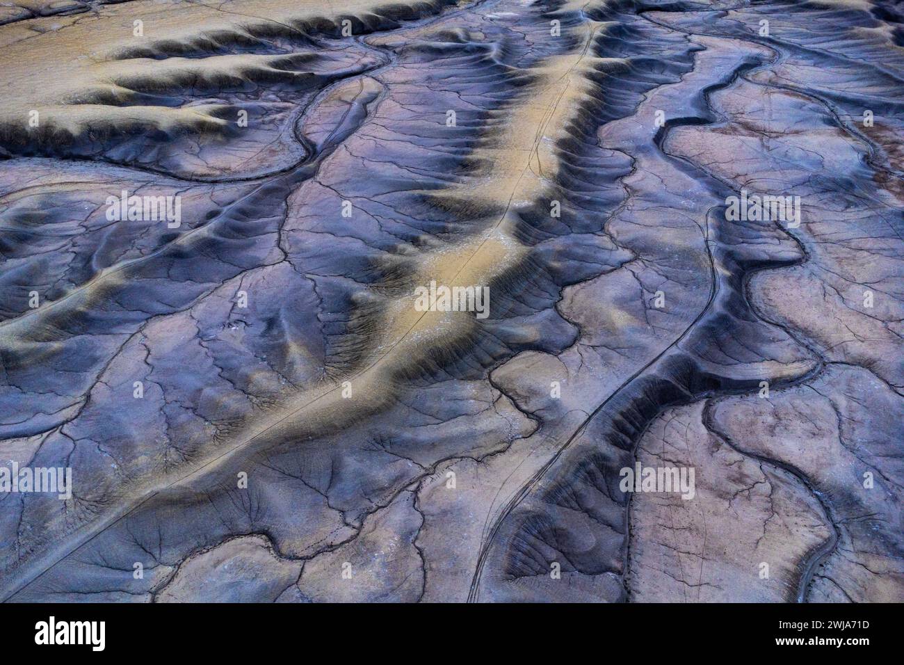Aerial view capturing the complex network of ridges and valleys in Utah ...