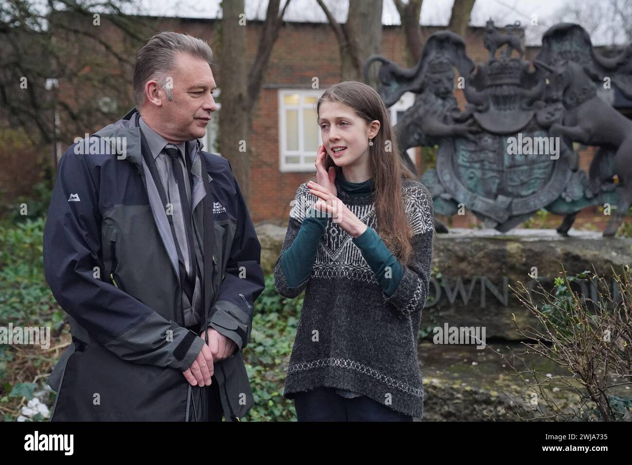 BBC presenter Chris Packham with Cressie Gethin outside Isleworth Crown ...