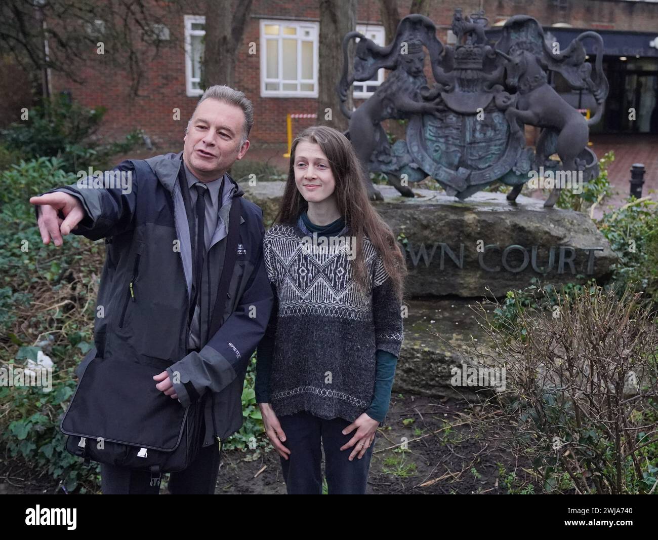 BBC presenter Chris Packham with Cressie Gethin outside Isleworth Crown ...