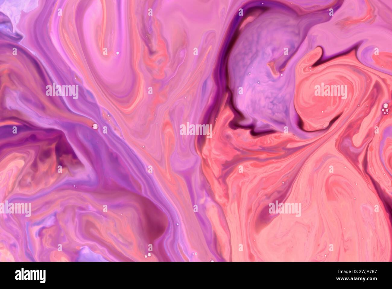 Swirling patterns of purple and pink marble ink textures create a ...