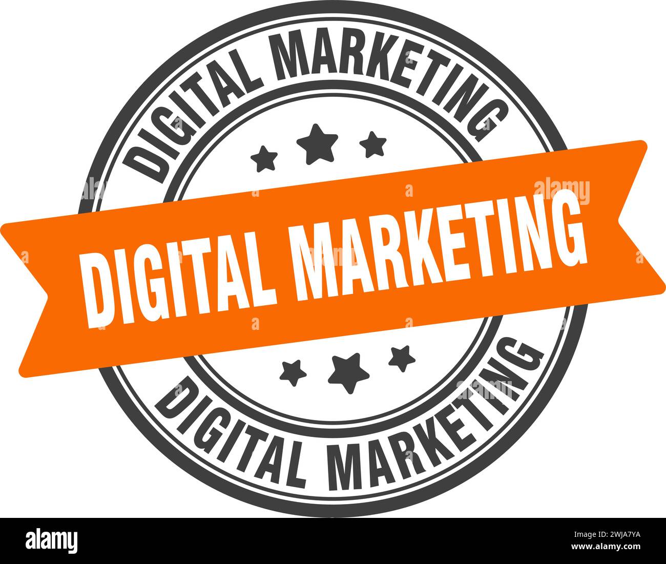 digital marketing stamp. digital marketing round sign. label on ...