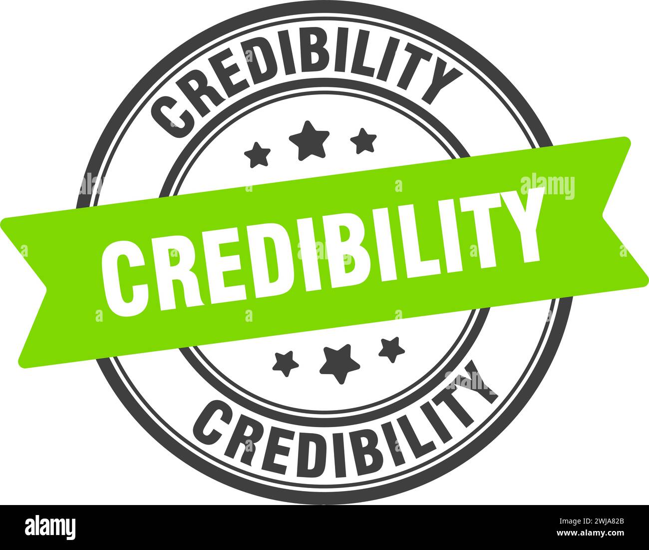 credibility stamp. credibility round sign. label on transparent ...