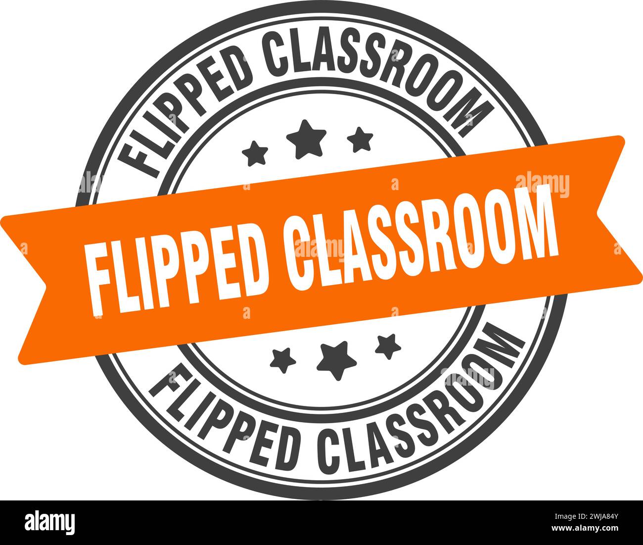 flipped classroom stamp. flipped classroom round sign. label on ...