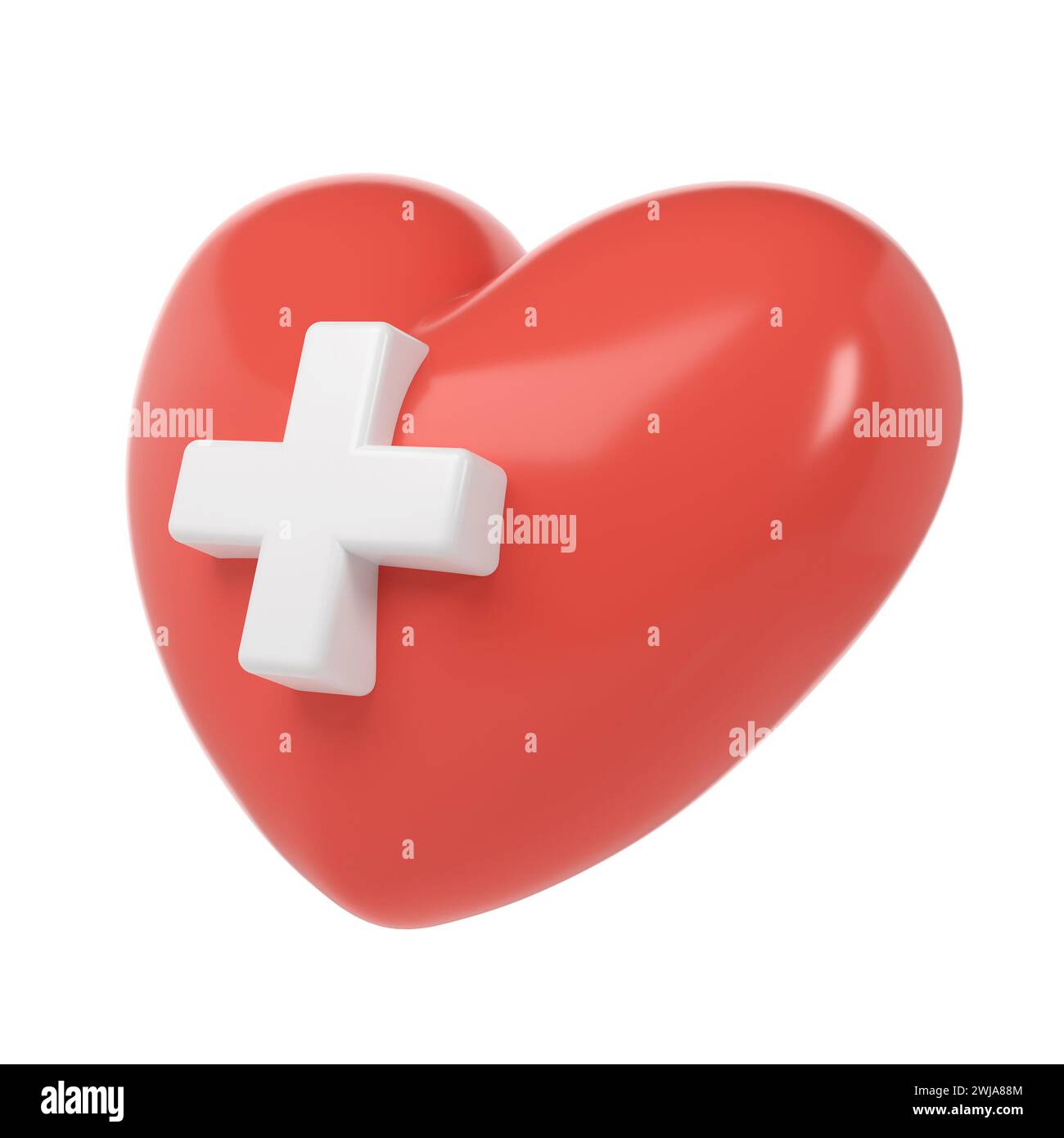 3d red heart with medical cross symbol icon aid donation, medical and ...