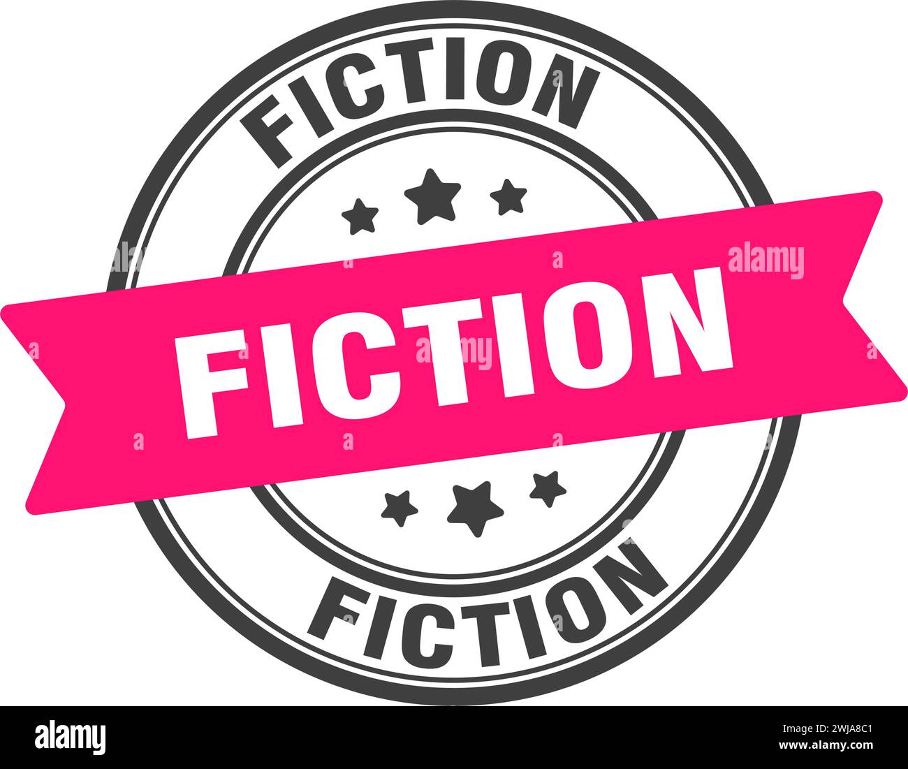 fiction stamp. fiction round sign. label on transparent background ...