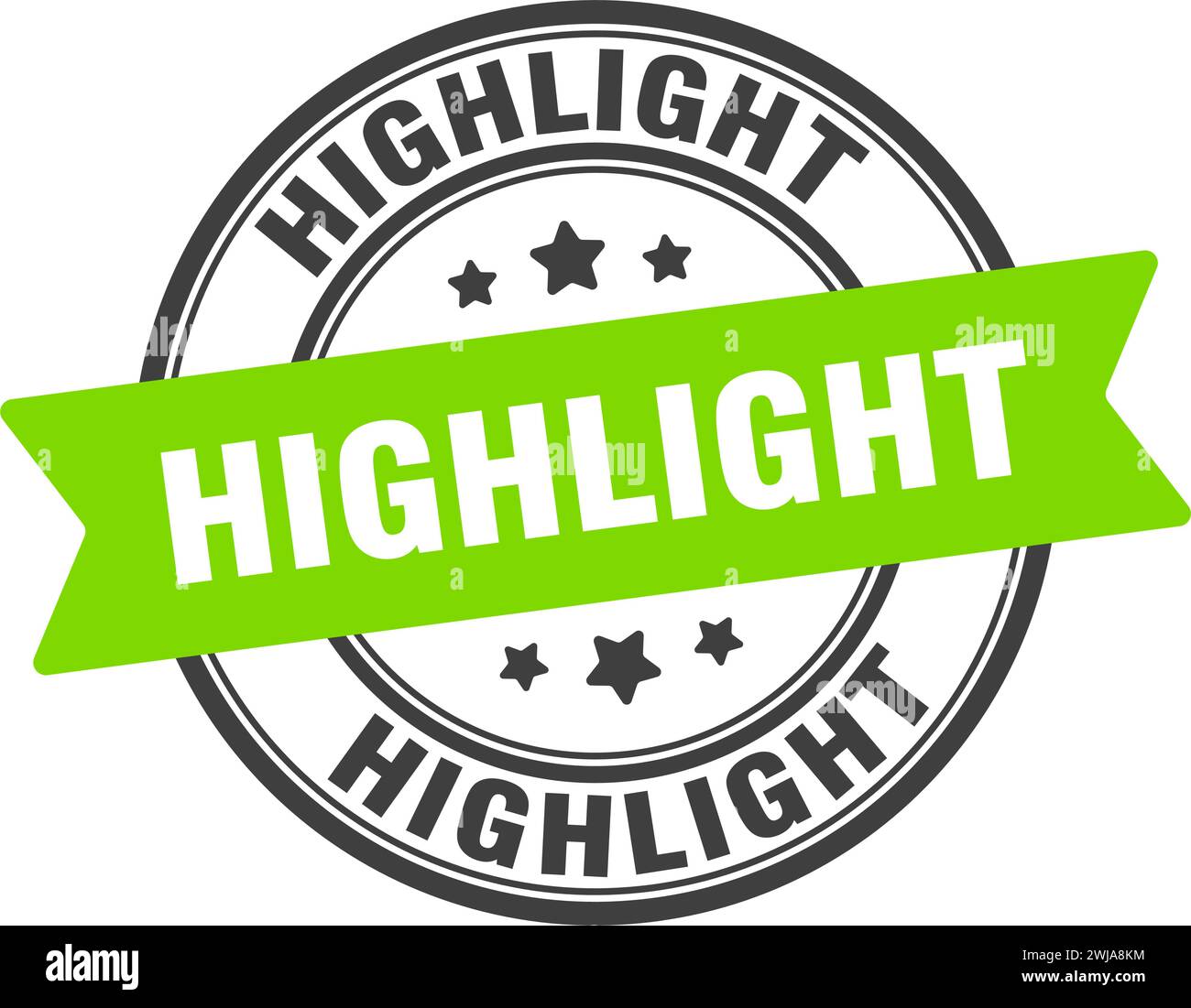 highlight stamp. highlight round sign. label on transparent background ...