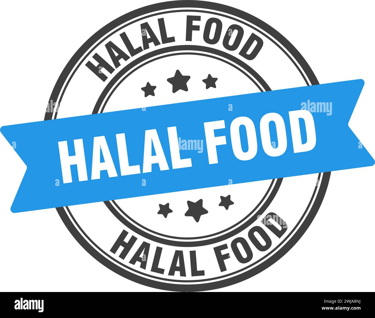 halal food stamp. halal food round sign. label on transparent ...