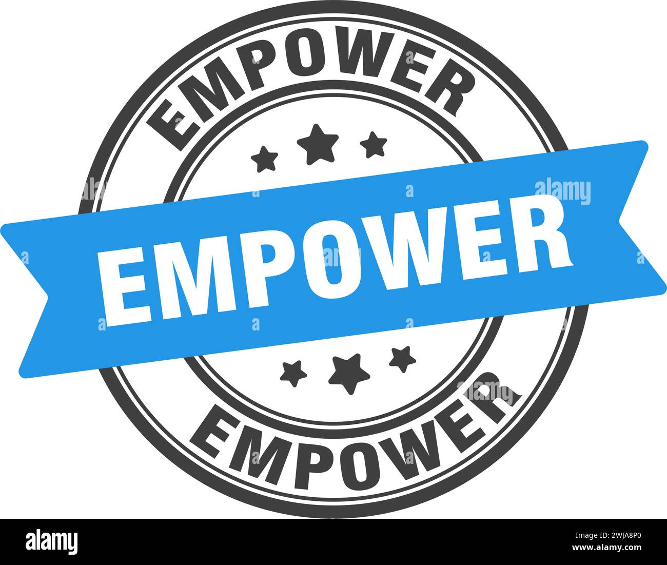 empower stamp. empower round sign. label on transparent background ...