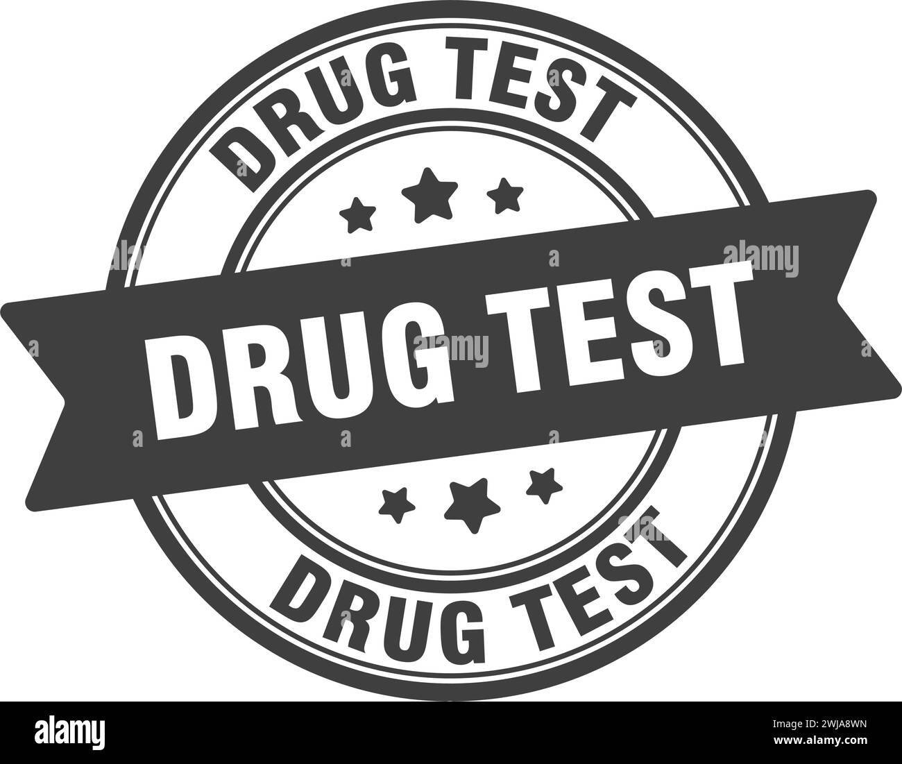 drug test stamp. drug test round sign. label on transparent background ...
