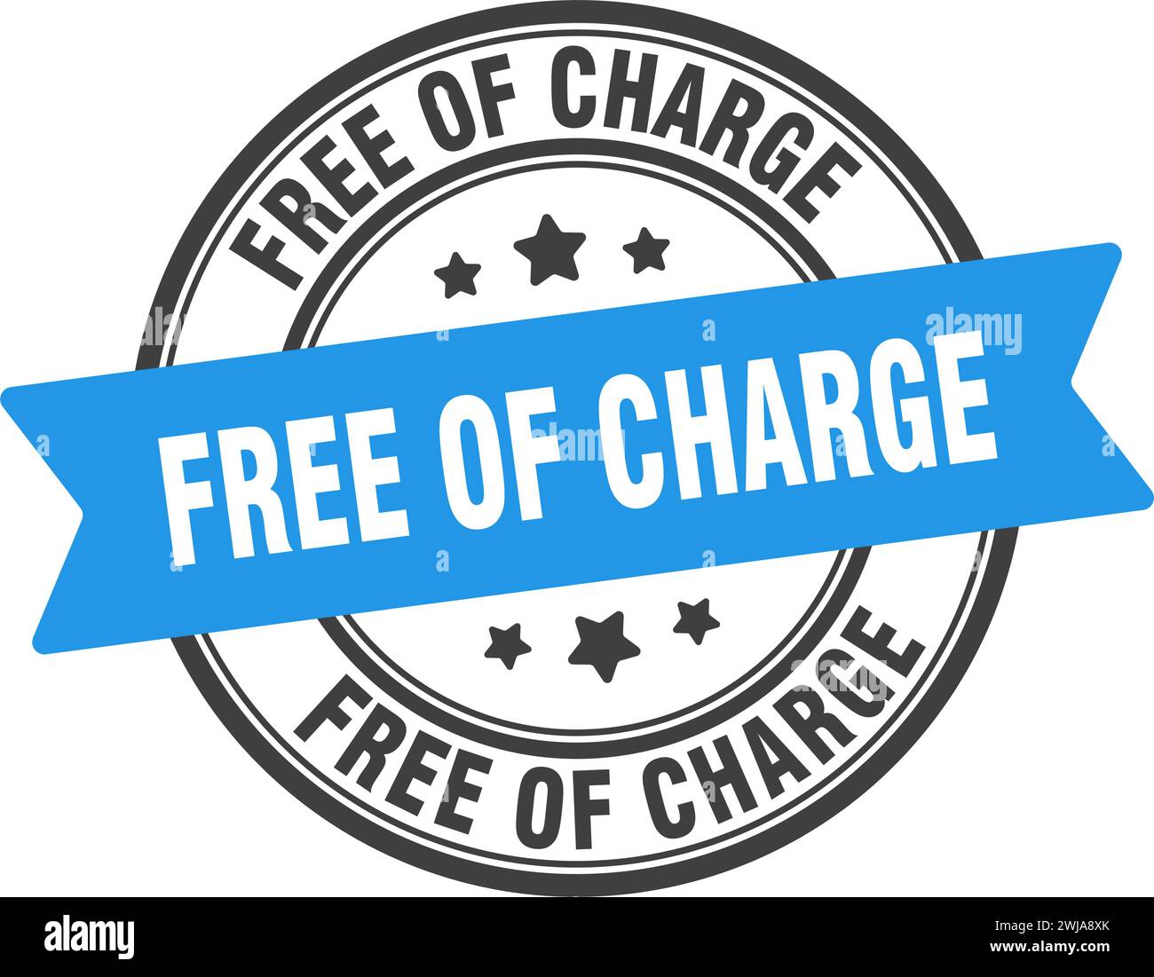 free of charge stamp. free of charge round sign. label on transparent ...