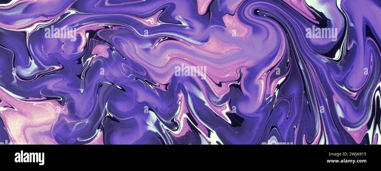 Abstract fluid art background dark purple and lilac colors. Liquid ...