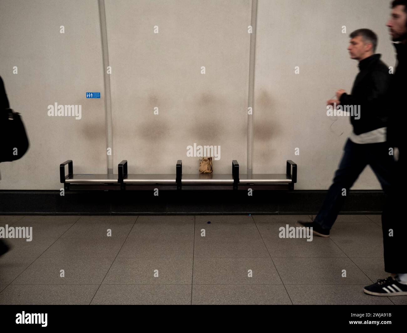 Ghosting, ghost marks on wall of Liverpool Street station on the ...
