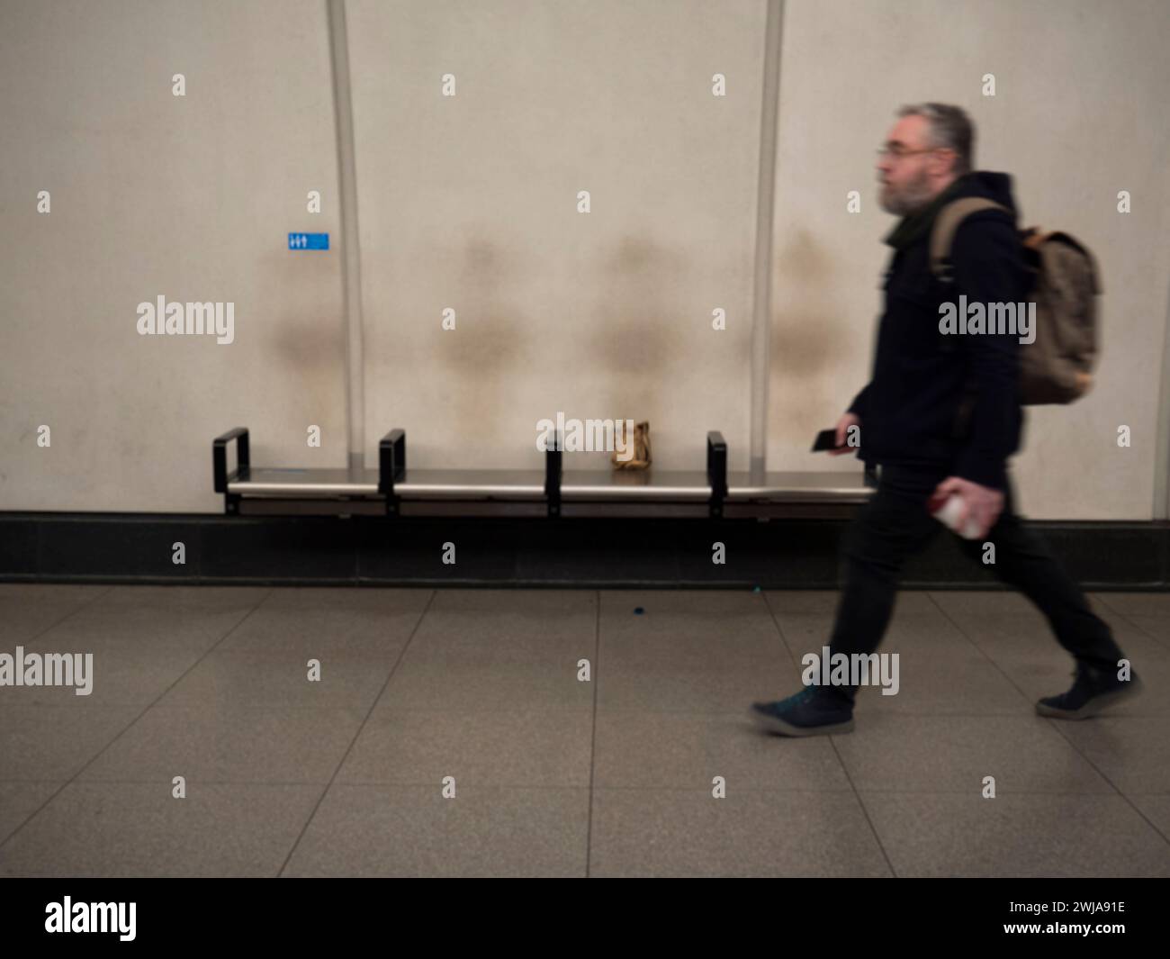 Ghosting, ghost marks on wall of Liverpool Street station on the ...